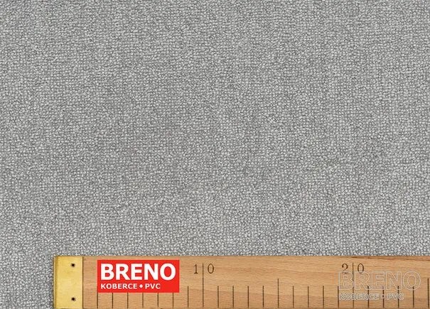 Breno Metrážový koberec NOBLE 75 světle šedý, šíře 400 cm, Šedá