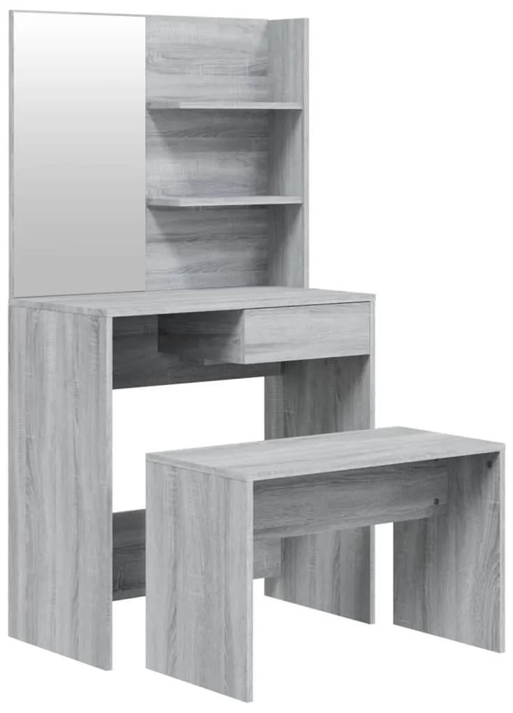 Toaletní stolek sada šedý sonoma 74,5 x 40 x 141 cm - Default Title