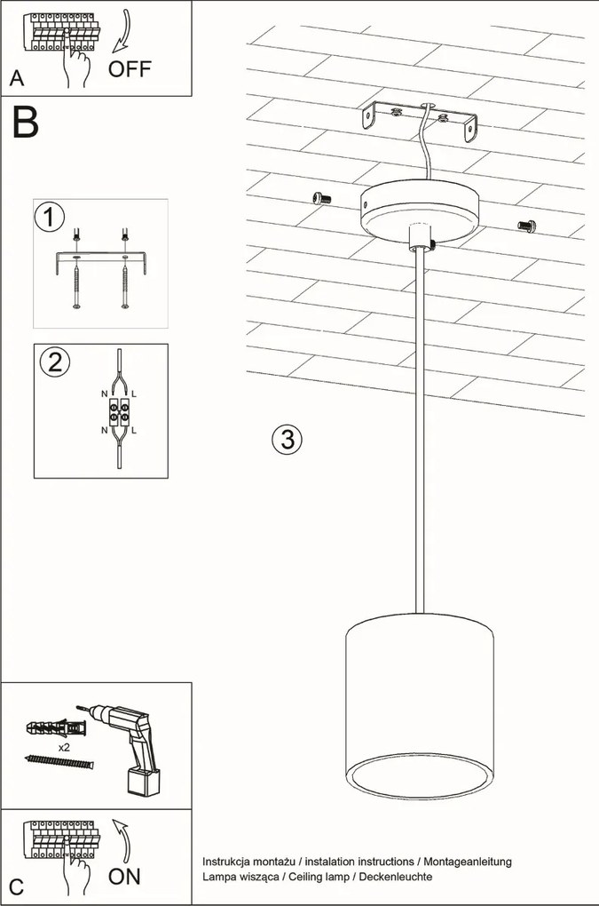Sollux Lighting Závěsné svítidlo ORBIS 1 šedé