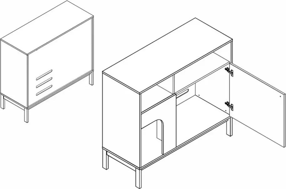 Komoda FROST 100x90 cm bílá, dekor dub alpský