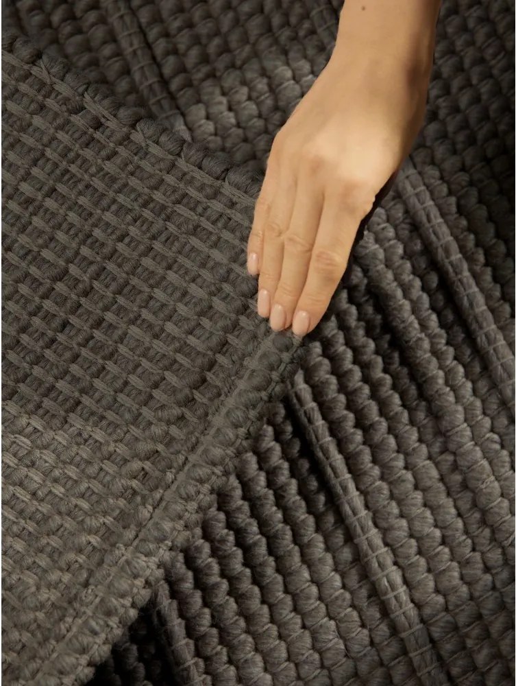 Tmavě šedý/tmavě hnědý ručně tkaný vlněný běhoun 80x250 cm Camden Parker – Ted Baker