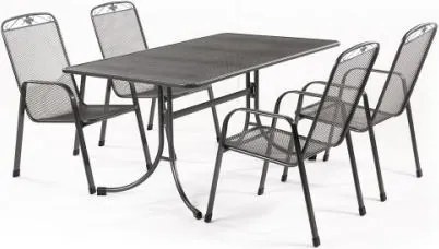 Garland MWH Banis 4+ sestava zahradního nábytku z tahokovu (4x židle Savoy a 1x stůl Universal 145) - LAST MINUTE !