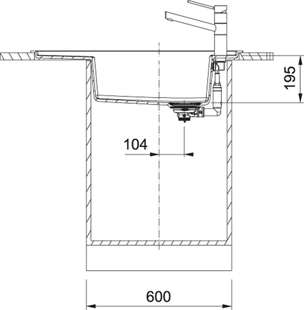 Franke Fresno FSG 611-88, 877x495 mm, fragranitový dřez, Matná černá 114.0651.012