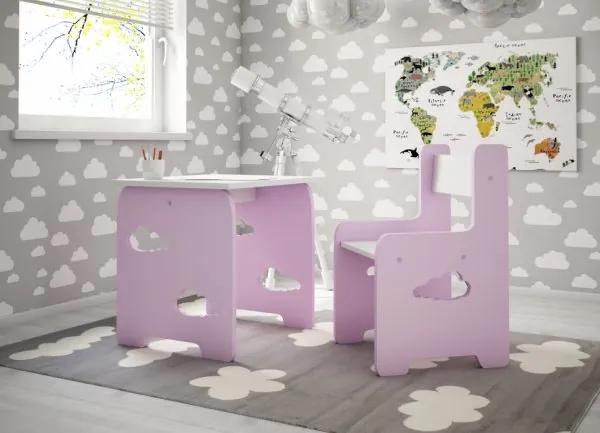 Stůl a židle mráček růžová