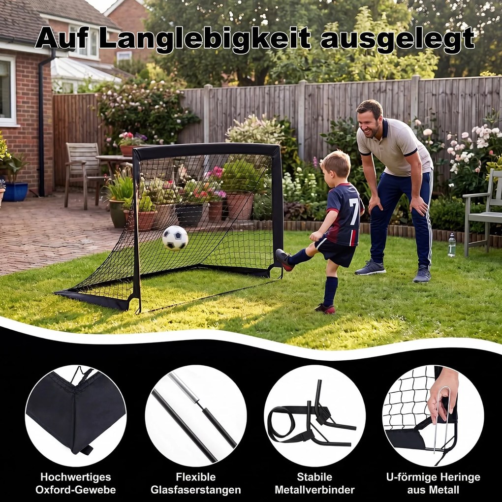 Costway Sada 2 vyskakovacích fotbalových branek pro děti se sklolaminátovými