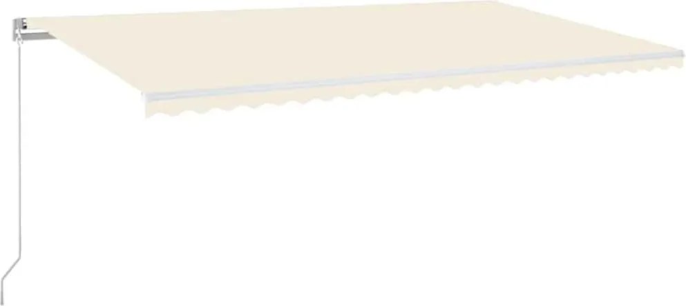 Ručně zatahovací markýza s LED světlem 600 x 300 cm krémová 3068962