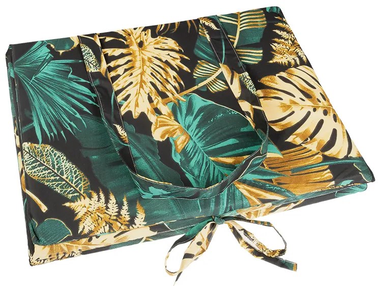 Bellatex Polstr na plážové lehátko 55x195 cm, potah na zip monstera zelená