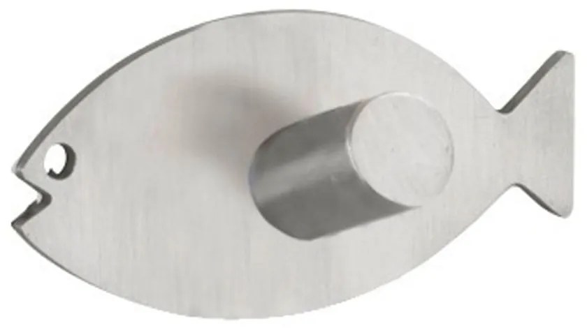 Samodržící nástěnný háček ve stříbrné barvě Wenko Fish