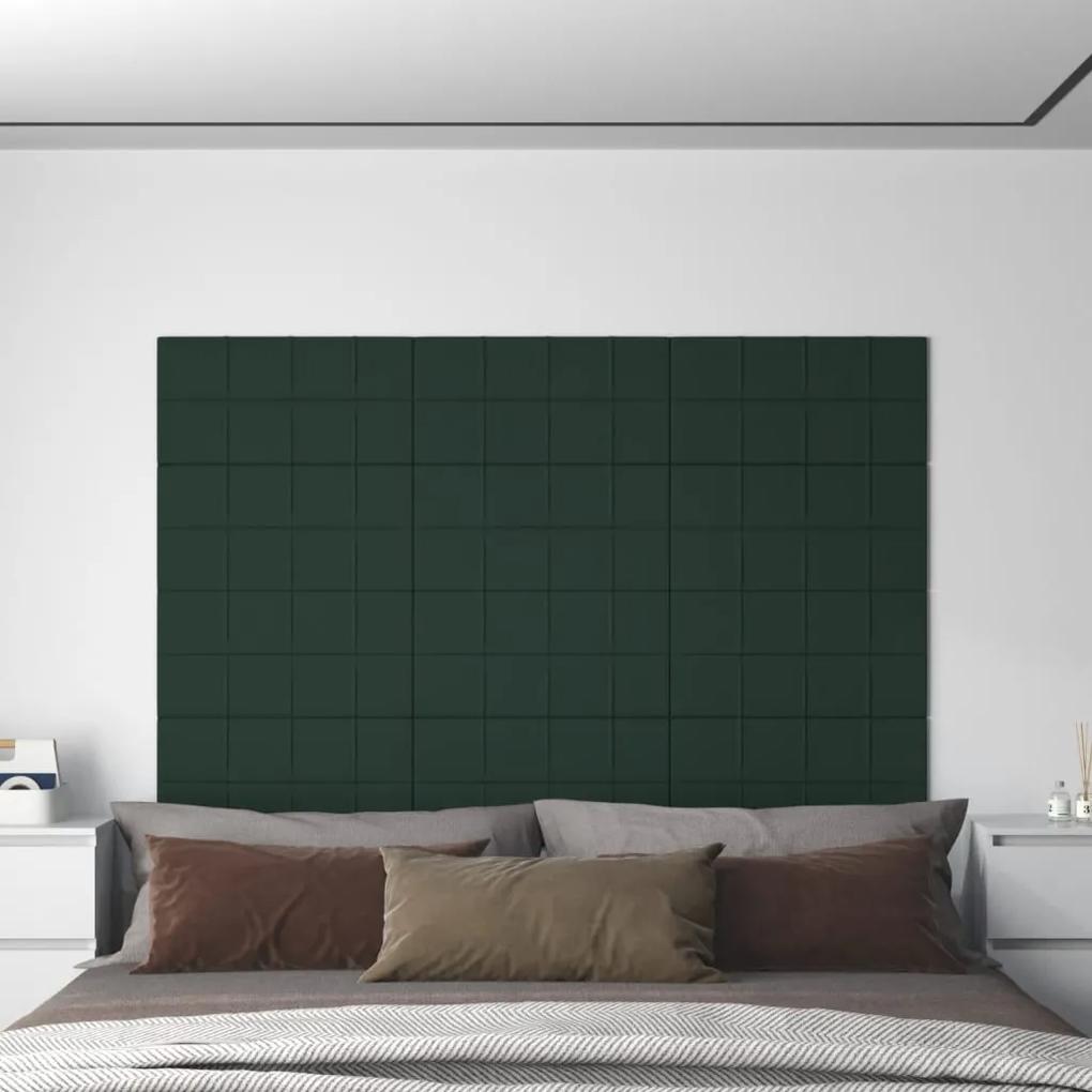 vidaXL Nástěnné panely 12 ks tmavě zelené 60 x 30 cm textil 2,16 m²