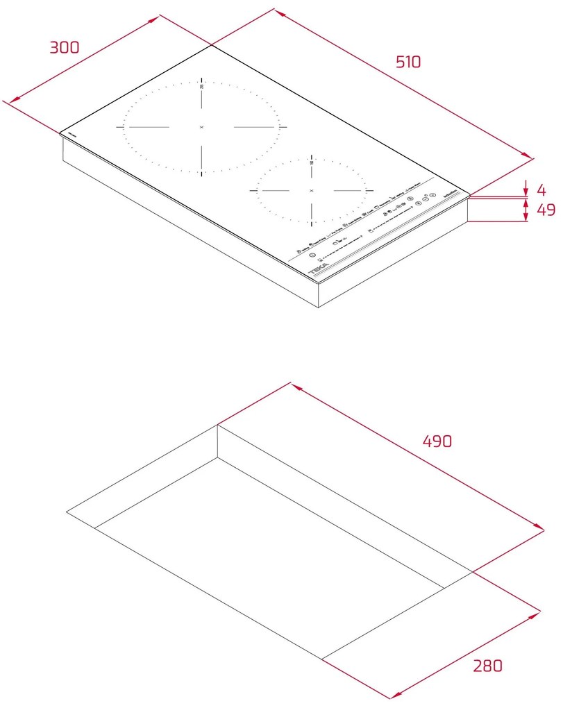 Vestavná indukční modulární varná deska Teka IZC 32600 MST BK