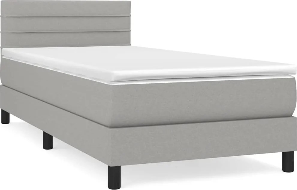 Box spring postel s matrací světle šedá 80 x 200 cm textil 3140089