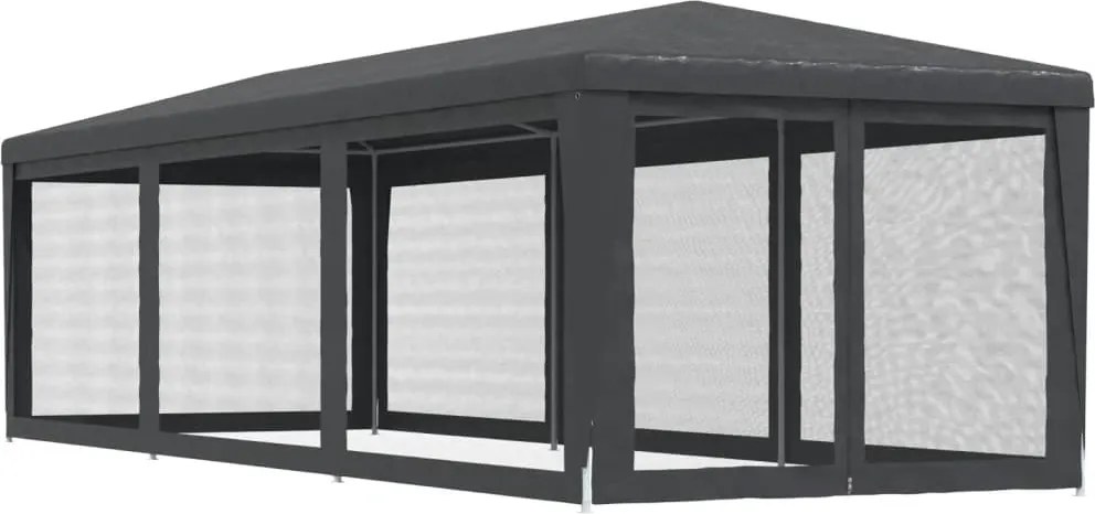 Party stan s 8 síťovanými bočnicemi antracitový 3 x 9 m HDPE 319244