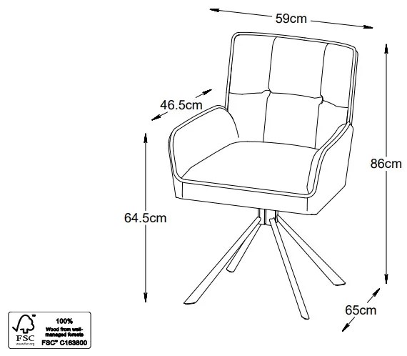 Designová otočná židle Callahan II len