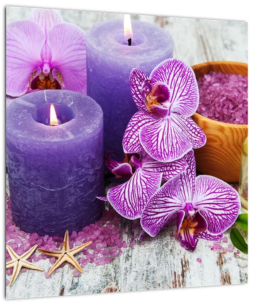 Obraz orchideí a svíček (40x40 cm), 40 dalších rozměrů