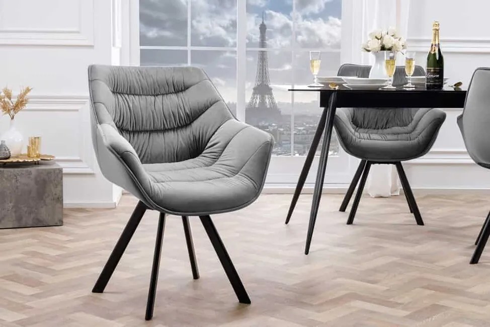 Designová otočná jídelní židle Miramar Luxury samet seda