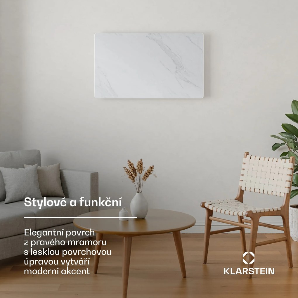 Klarstein MarmoHeat infračervený panel | 600 W | 5 - 9 m² | mramorový design | 70 cm x 100 cm