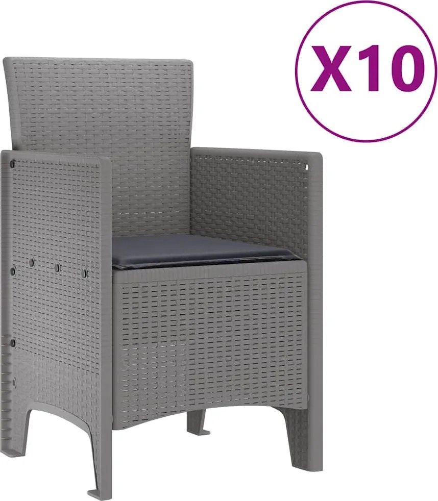 Zahradní jídelní souprava 11 ks Světlá šedá a Antracit 3378770