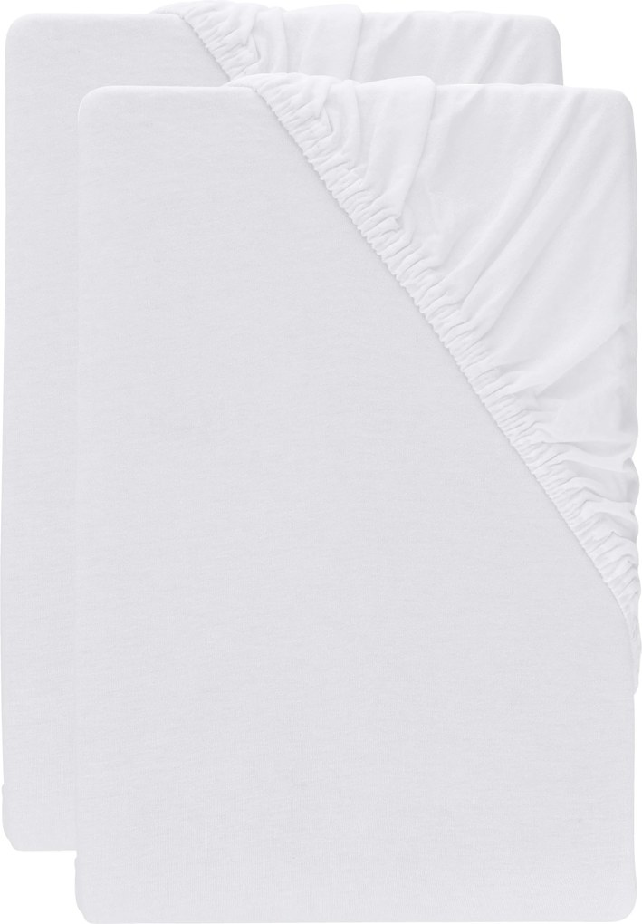 Livarno® Sada žerzejových napínacích prostěradel, 90–100 x 200 cm, 2dílná, bílá