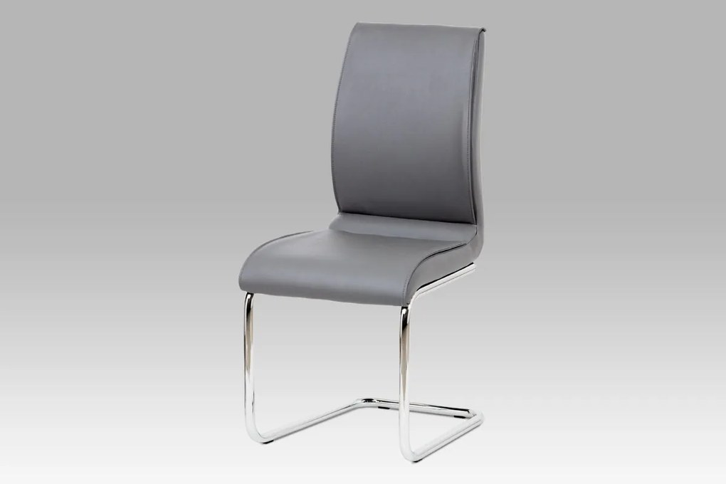 Jídelní židle chrom a šedá ekokůže DCH-575 GREY