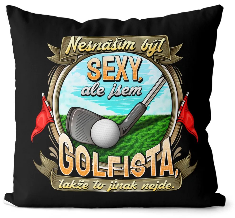 Polštář Sexy golfista (Velikost: 40 x 40 cm)