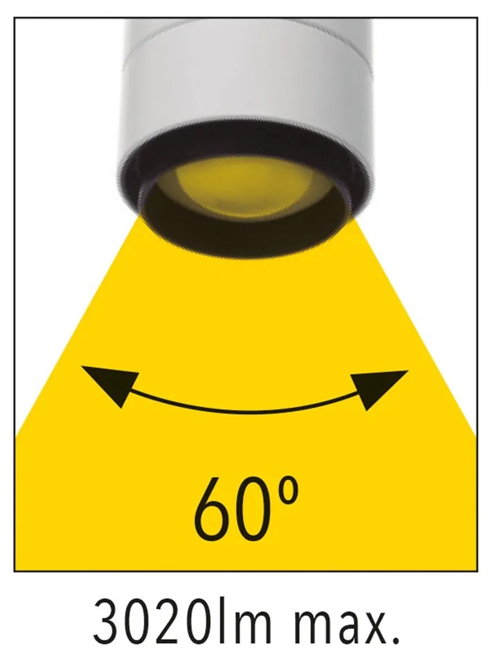 Indeluz 803A-L3335B-02 stropní bodové LED svítidlo pro lištový systém Enigma, černé, 35W, 4000K, 10-60°, ø10cm