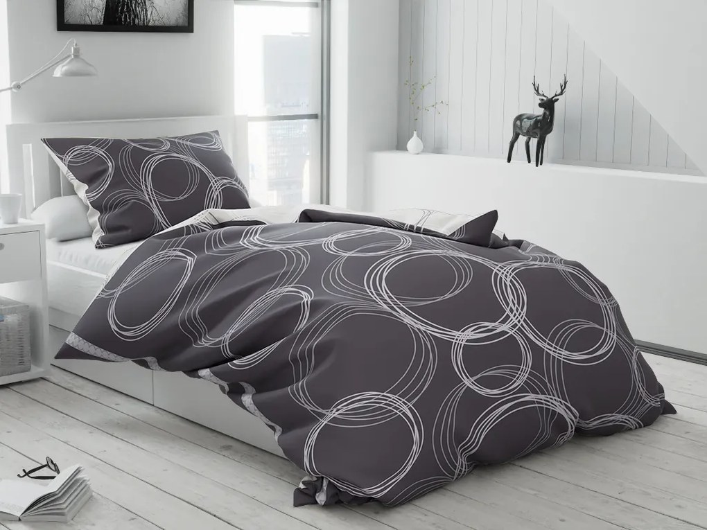 Bavlněné povlečení BUBBLES BLEND černé Rozměr povlečení: 70 x 90 cm | 140 x 200 cm