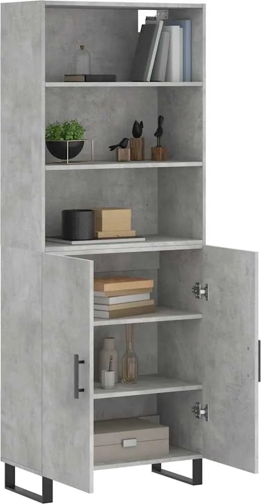 Skříň highboard betonově šedá 69,5x34x180 cm kompozitní dřevo 3189281