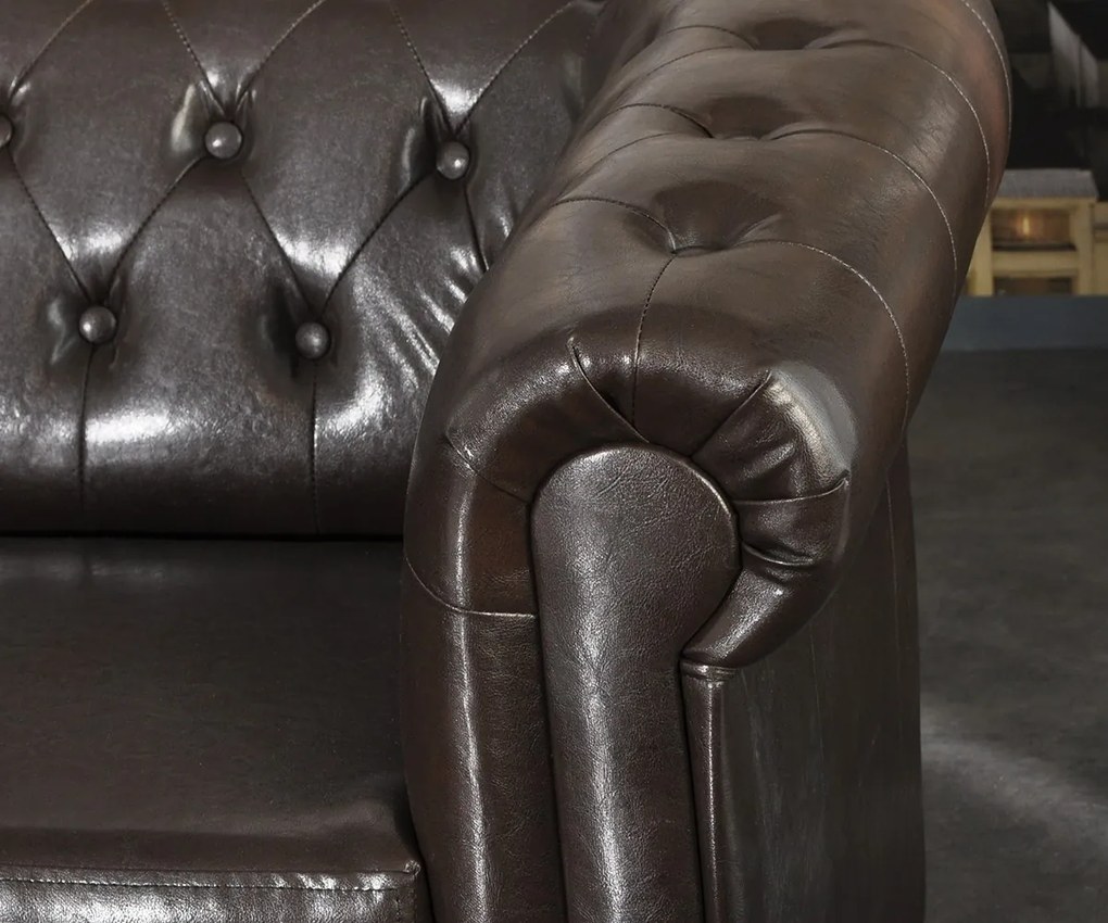 ASKONT Chesterfield Bis antique brown Pohovka 2M