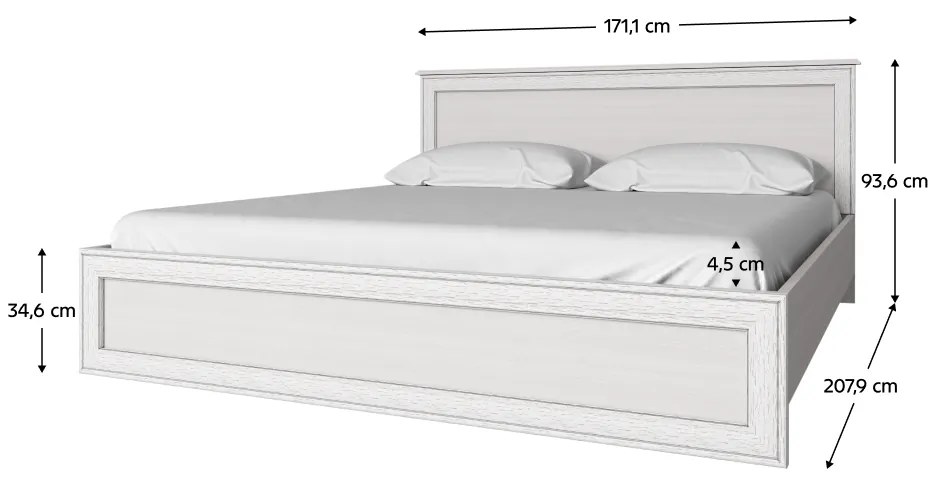 Postel 160x200 cm, TIFFY 10 woodline krém