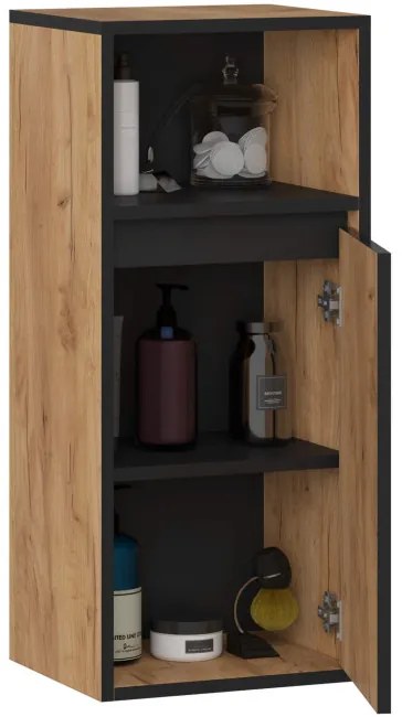 Kúpeľňová skříňka VAMI Š35 1D 1W dub craft / čierna