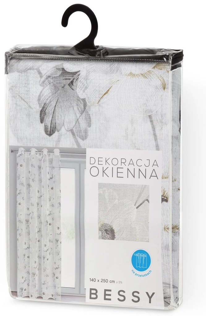 ZÁCLONA NA KROUŽCÍCH BESSY 140X250 CM VÍCEBAREVNÁ