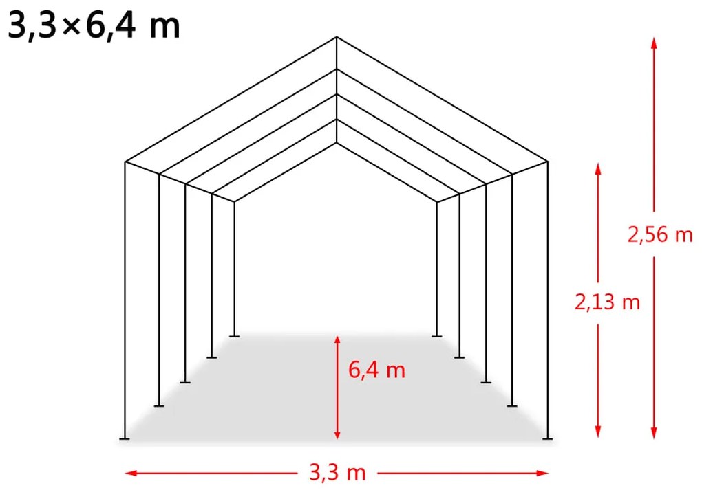 vidaXL Mobilní přístřešek pro zvířata PVC 550 g/m² 3,3x6,4m tm. zelený