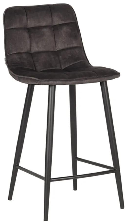 Antracitové sametové barové židle v sadě 2 ks 94 cm Jelt – LABEL51