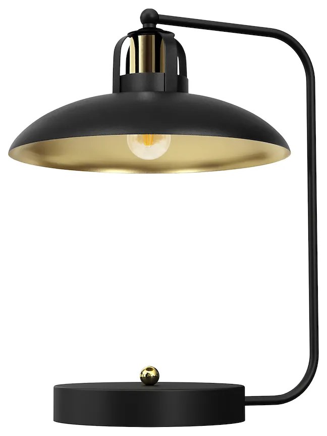 Stolní lampa Felix, 1x zlaté/černé kovové stínítko, b/g