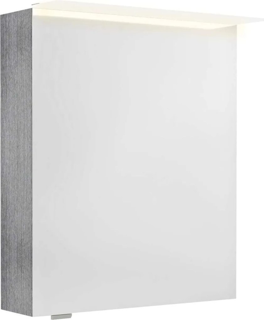Sapho Linex - Zrcadlová skříňka s LED osvětlením 60x70x15 cm, P/L, dub stříbrný LX060-0011