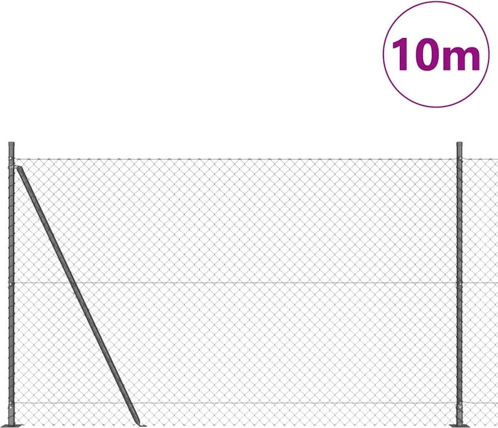 Zábradlí s betonovým základem 10 x 1,4 m Ocel potažená PVC Šedá 3351259