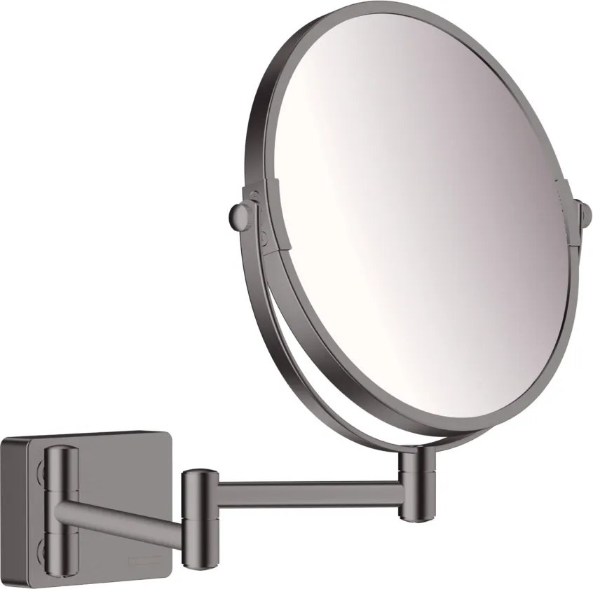 Hansgrohe AddStoris, kosmetické zrcadlo Ø188 mm, kartáčovaný černý chrom, HAN-41791340