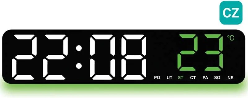 JVD Digitální budík do sítě s teploměrem a češtinou JVD SB111.1