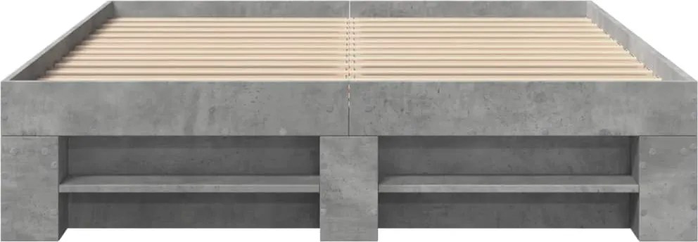 Rám postele betonově šedý 140 x 190 cm kompozitní dřevo 3295502