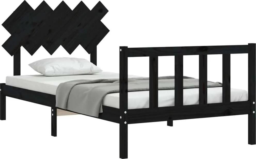 vidaXL Rám postele s čelem 100 x 200 cm masivní dřevo [3193459] Barva: Bílá