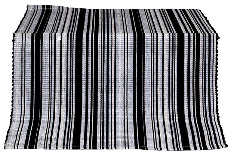 Prostírání bavlněné RIPS  - šedočerné proužky  33 x 48 cm
