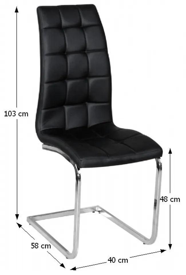 Jídelní židle Cli (černá + chrom). 794747
