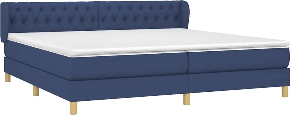 Box spring postel s matrací modrá 200x200 cm textil 3127075