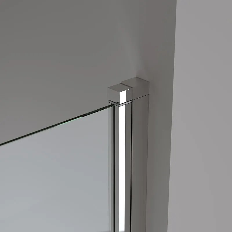 BPS-koupelny Dvoudílná vanová zástěna HYD-PR04 90x140 chrom/transparent