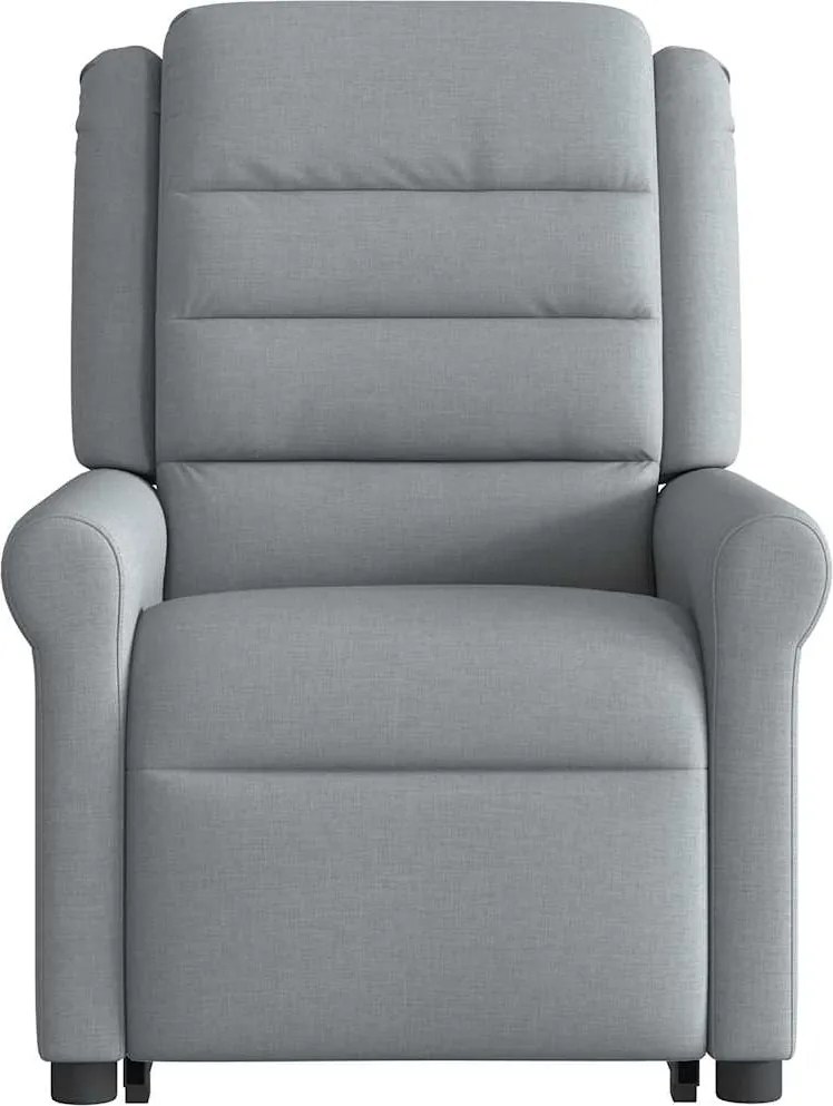 Elektrické zvedací polohovací křeslo světle šedé textil 3303334