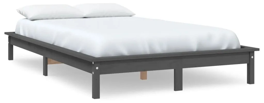 820558 vidaXL Rám postele šedý 180 x 200 cm masivní borovice Super King