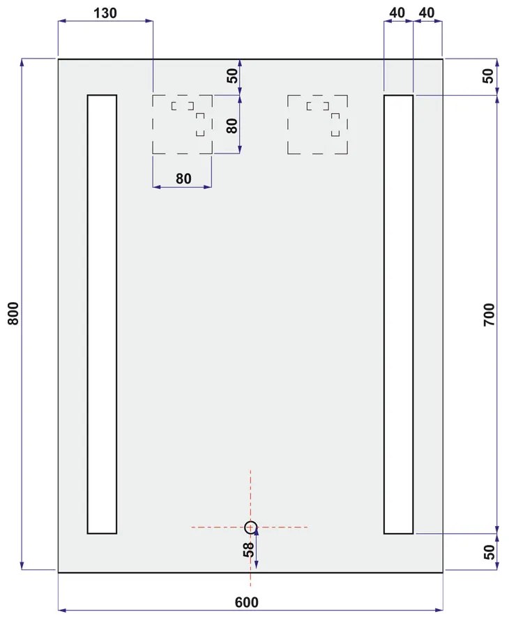 Mereo zrcadlo 60x80 cm s LED osvětlením CN698