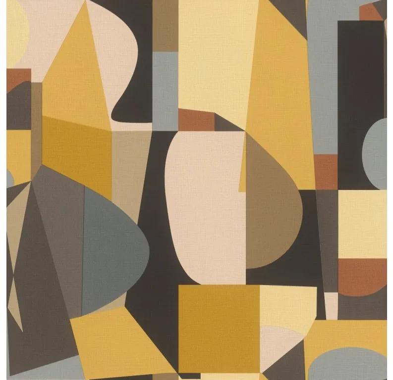 Vliesová tapeta 687705 retro, geometrická barevná / Tapety na zeď Tropical House (0,53 x 10,05 m) Rasch