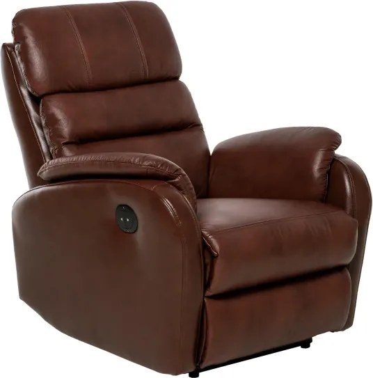 Kožené houpací křeslo s elektrickým polohováním ELEGANT 1, koňak (K 2136)