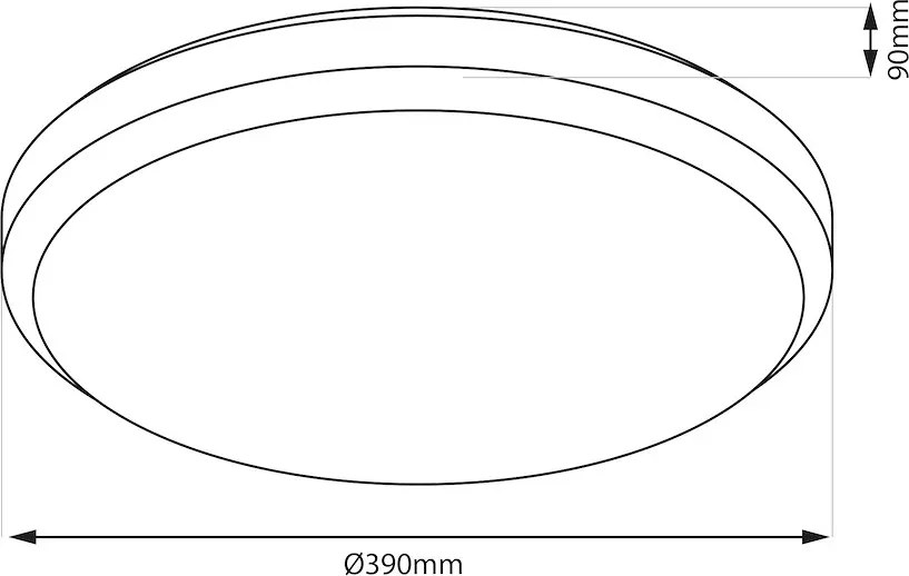 Stropní svítidlo Liria, 1x bílé plastové stínítko, (fi 39cm), b